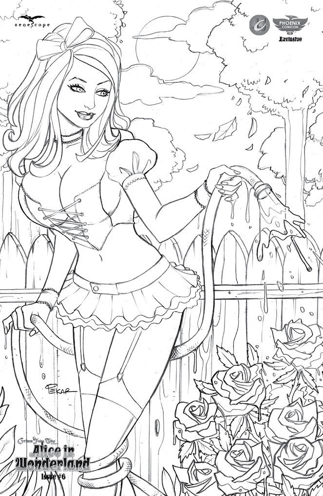 alice and wonderland adult coloring book