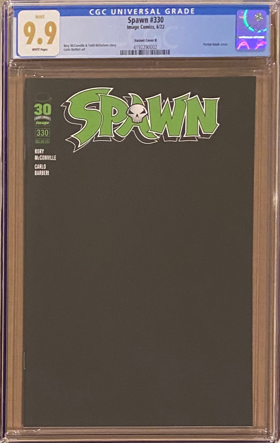 Spawn #330 Blank Sketch Variant CGC 9.9